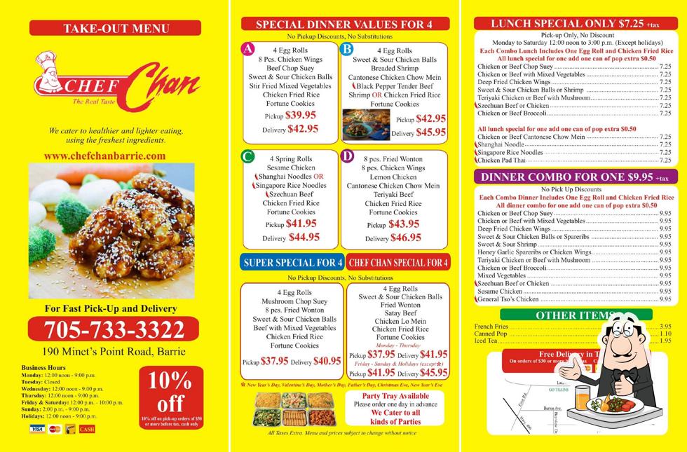 Chef Chan, Barrie - Restaurant menu, prices and reviews