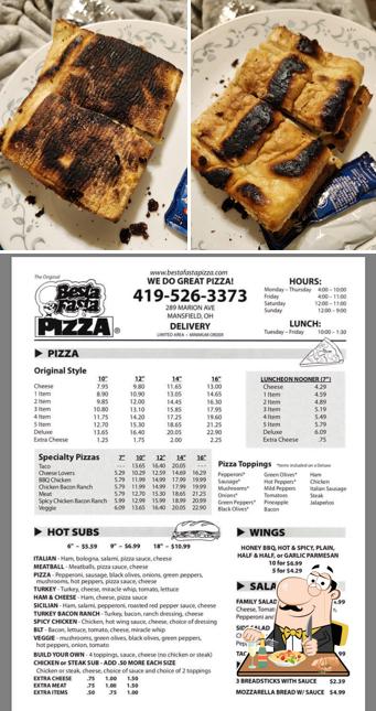 Besta Fasta Pizza, Mansfield - Restaurant menu, prices and reviews