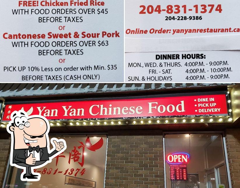Yan Yan Chinese Food Restaurant, Winnipeg - Restaurant menu, prices and ...