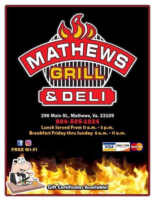 Mathews Grill and Deli, Mathews - Restaurant menu, prices and reviews