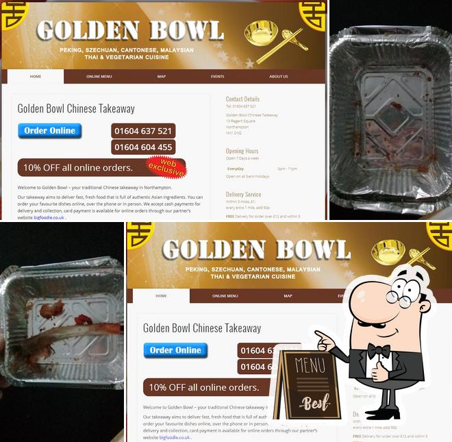 Golden Bowl - Chinese, Northampton - Restaurant menu, prices and reviews