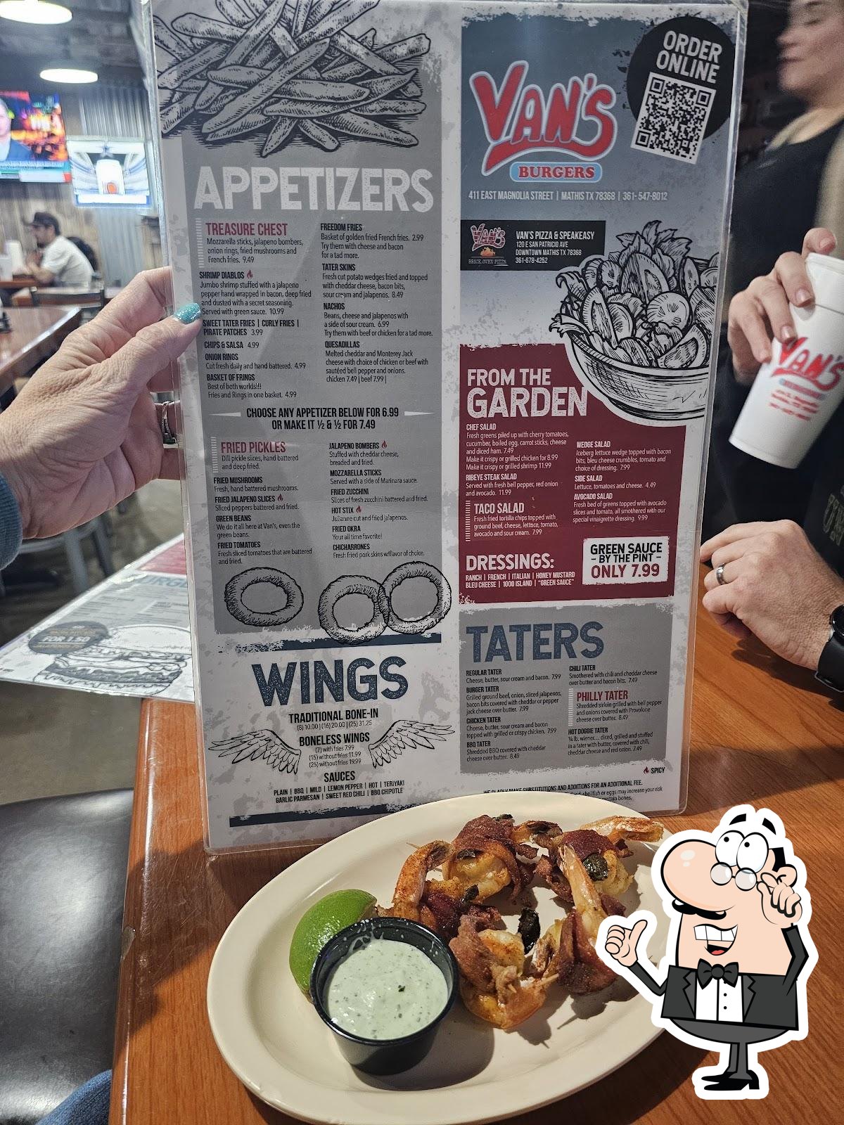 Van's Burgers & Soda Bar, Mathis - Restaurant menu, prices and reviews