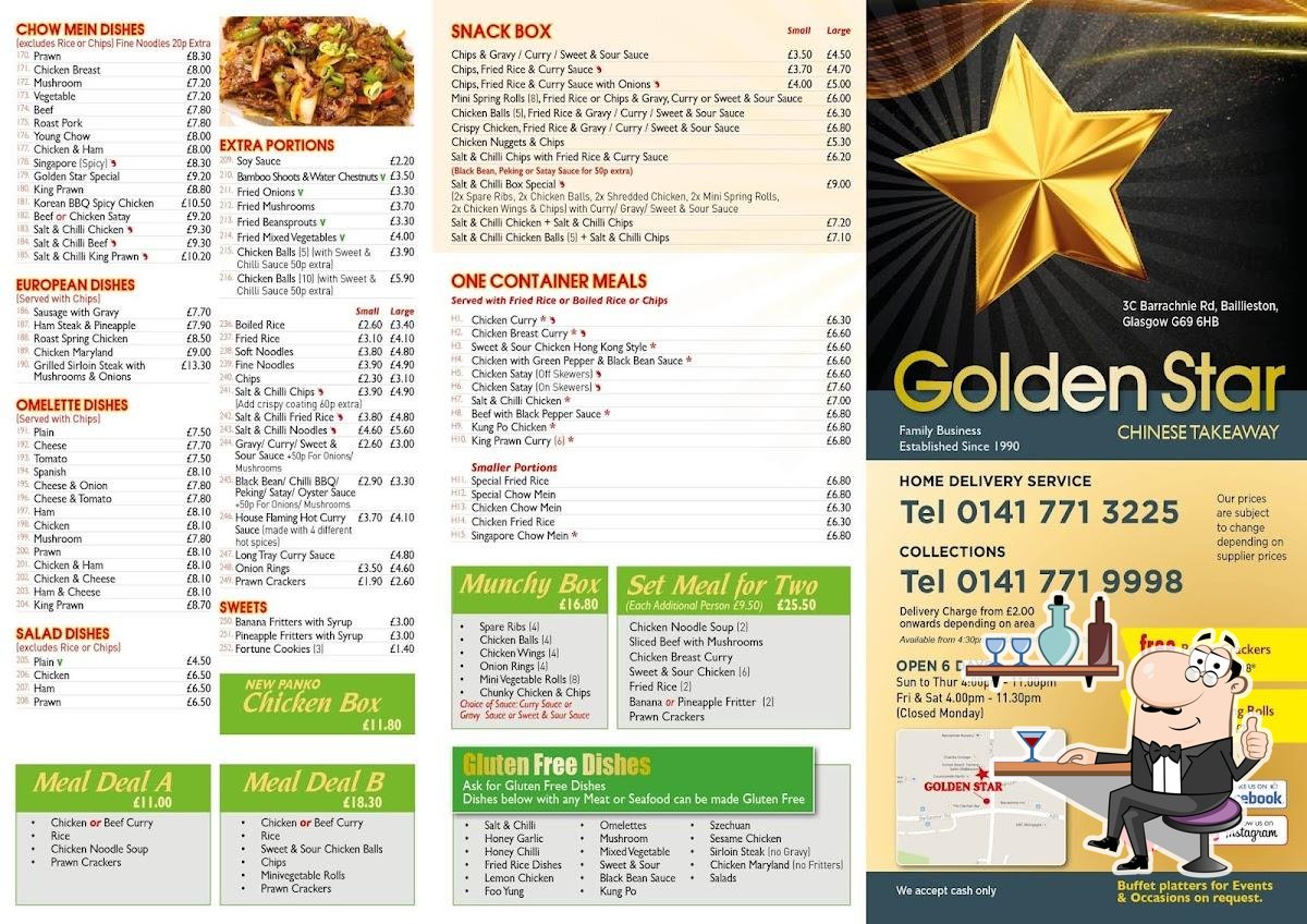 The Golden Star, Glasgow - Restaurant menu, prices and reviews