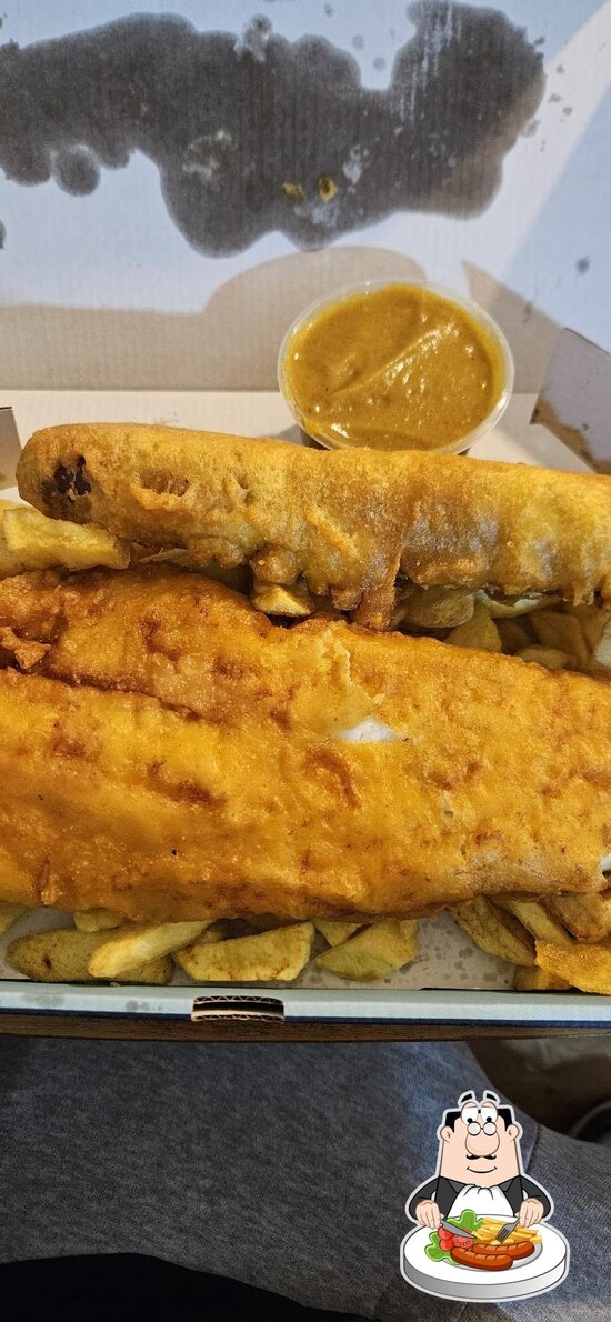 Menu at Rumbles fish bar, Brackley