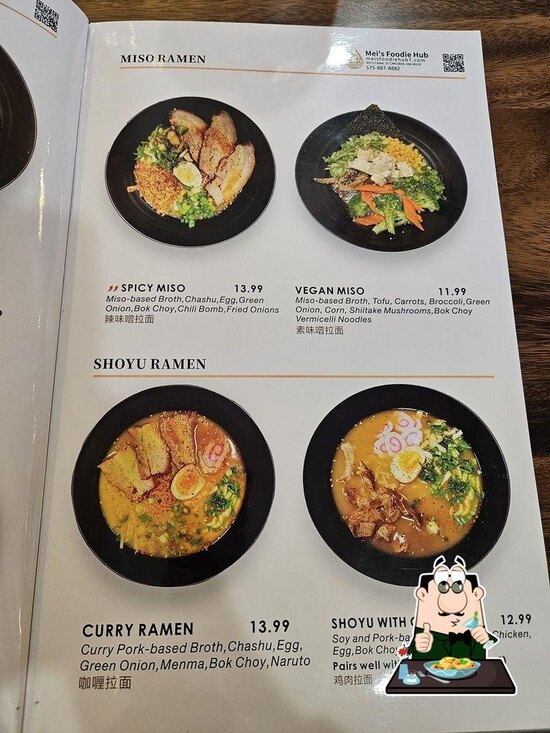 Menu at Mei's Foodie Hub restaurant, Carlsbad
