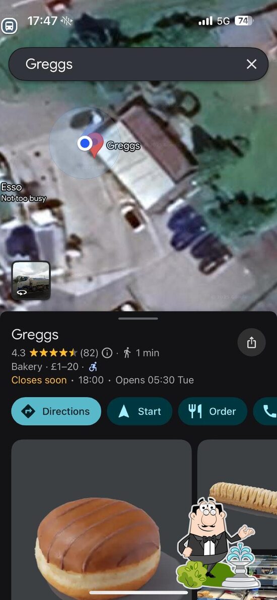 Menu at Greggs, Frome, Nunney Catch