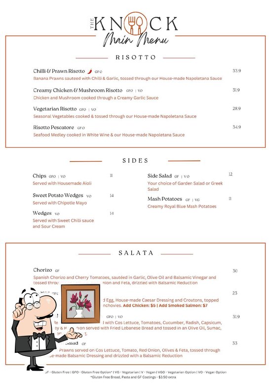 Menu at The Knock Restaurant, Rockingham