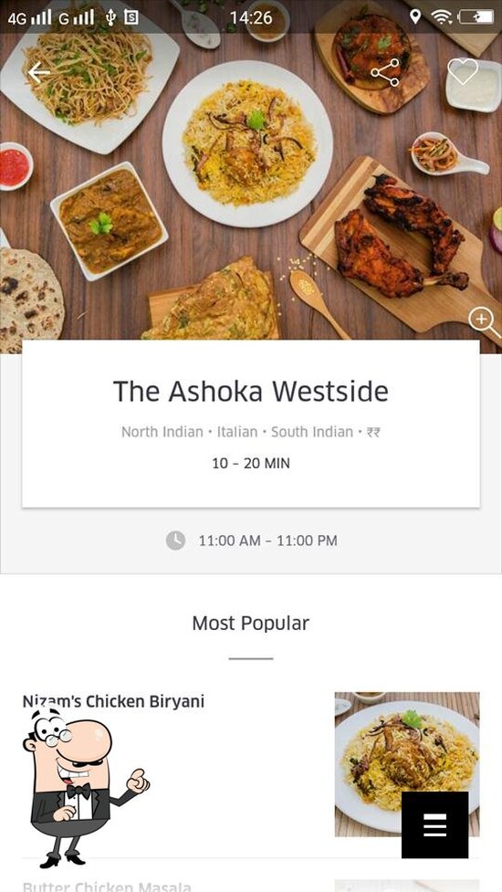 THE ASHOKA WESTSIDE RESTAURANT, Bengaluru - Restaurant menu, prices and ...