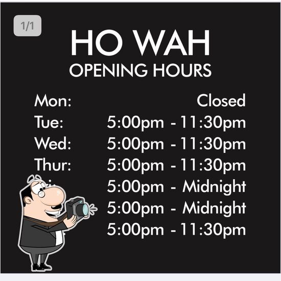 Menu at Ho-Wah fast food, Huddersfield