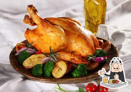 Menu em Pont da Jô, Frango Assado na Brasa com Batata, Farofa, Molho a ...
