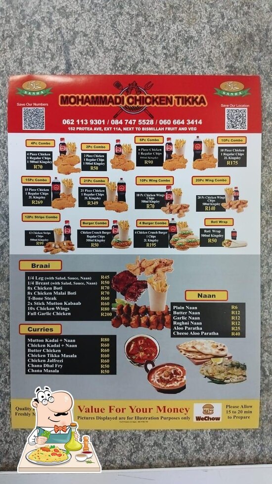 Mohammadi Chicken Tikka, Lenasia - Restaurant menu, prices and reviews