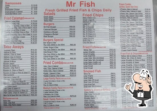 Mr Fish, Cape Town - Restaurant menu, prices and reviews