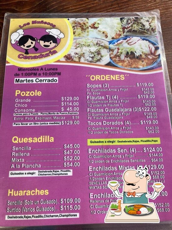 Carta del restaurante Los Muñecos Cenaduría -Oficial, Tijuana
