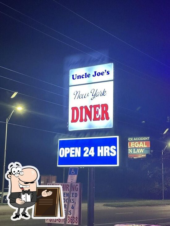Menu at Uncle Joe's New York Diner restaurant, Ruskin