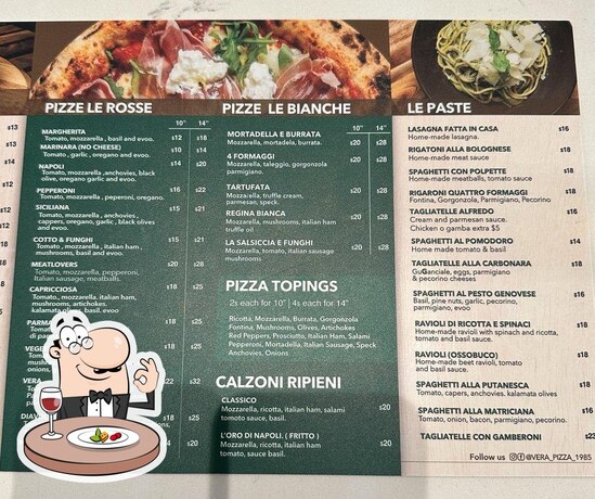 Menu at Vera Pizza By Raffaele Doral pizzeria, Doral