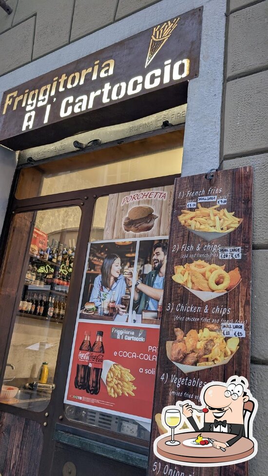 Carta del restaurante Friggitoria al Cartoccio, Florencia