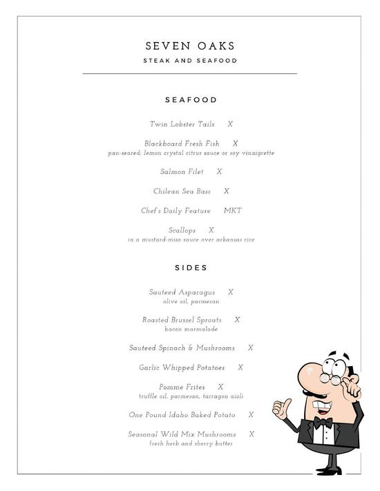 Seven Oaks Steak and Seafood, Conway - Restaurant menu, prices and reviews