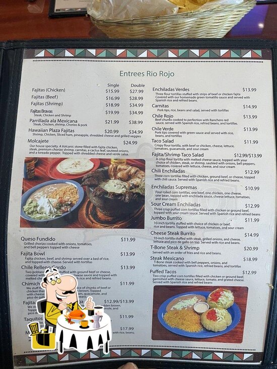 Menu at Rio Rojo Authentic Mexican Food restaurant, Alexandria