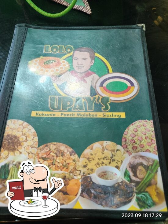 Menu at Lolo Upay's Pancit Malabon restaurant, Caloocan