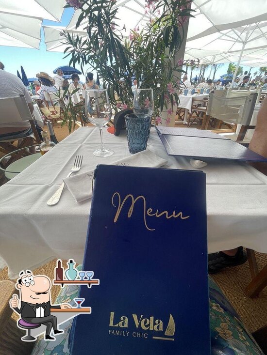 Menu at La Vela restaurant, Nice