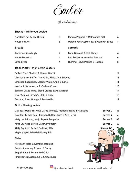 Ember, Hertford - Restaurant menu, prices and reviews
