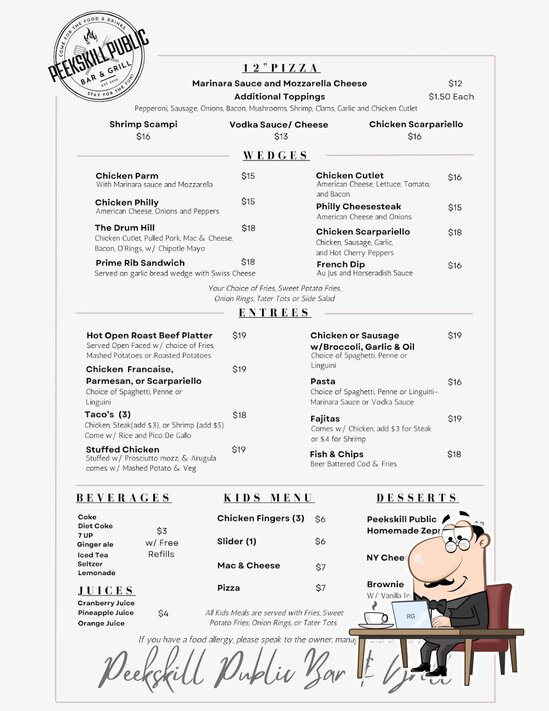 Peekskill Public Kitchen & Bar, Peekskill - Restaurant menu, prices and ...
