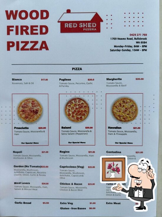 Red Shed Pizzeria & Catering, Bullsbrook - Restaurant menu, prices and ...