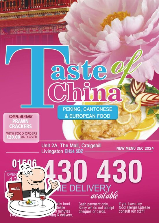 Menu at Taste of China restaurant, Livingston, Almond E