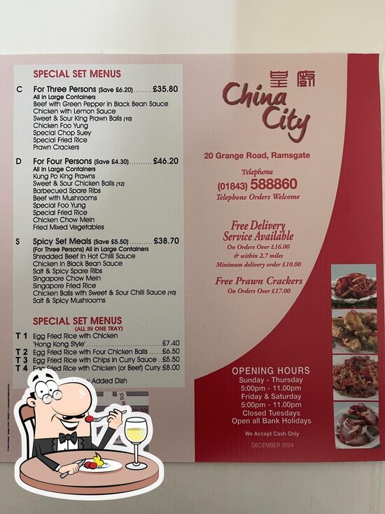 China City, Ramsgate - Restaurant menu, prices and reviews