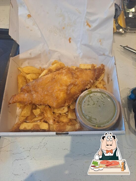 Menu at Four Lanes Fisheries fast food, Sheffield
