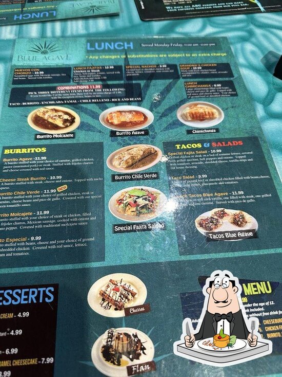 Menu at Blue Agave Mexican Restaurant, Fletcher