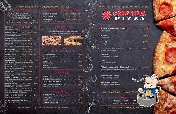 Menu at Cortina Pizza Hanmer pizzeria, Sudbury